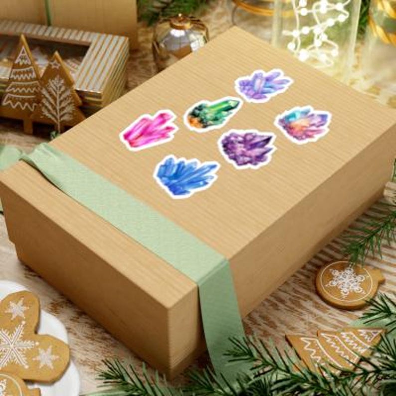 Crystal Pastel Colours Stickers, Mineral Kiss-cut Vinyl Decals for All ...