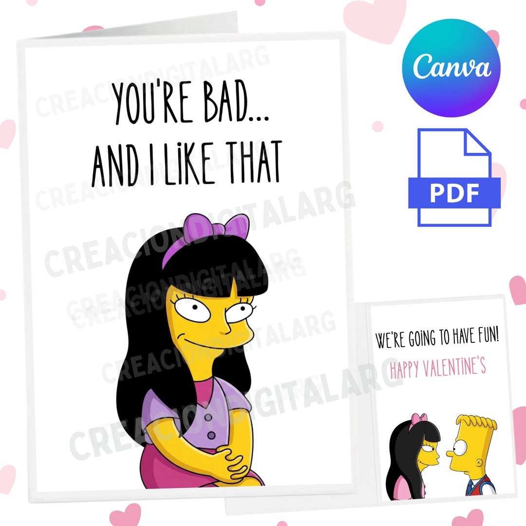 Jessica Lovejoy "you're Bad" Printable Card, Valentine's Day Digital ...