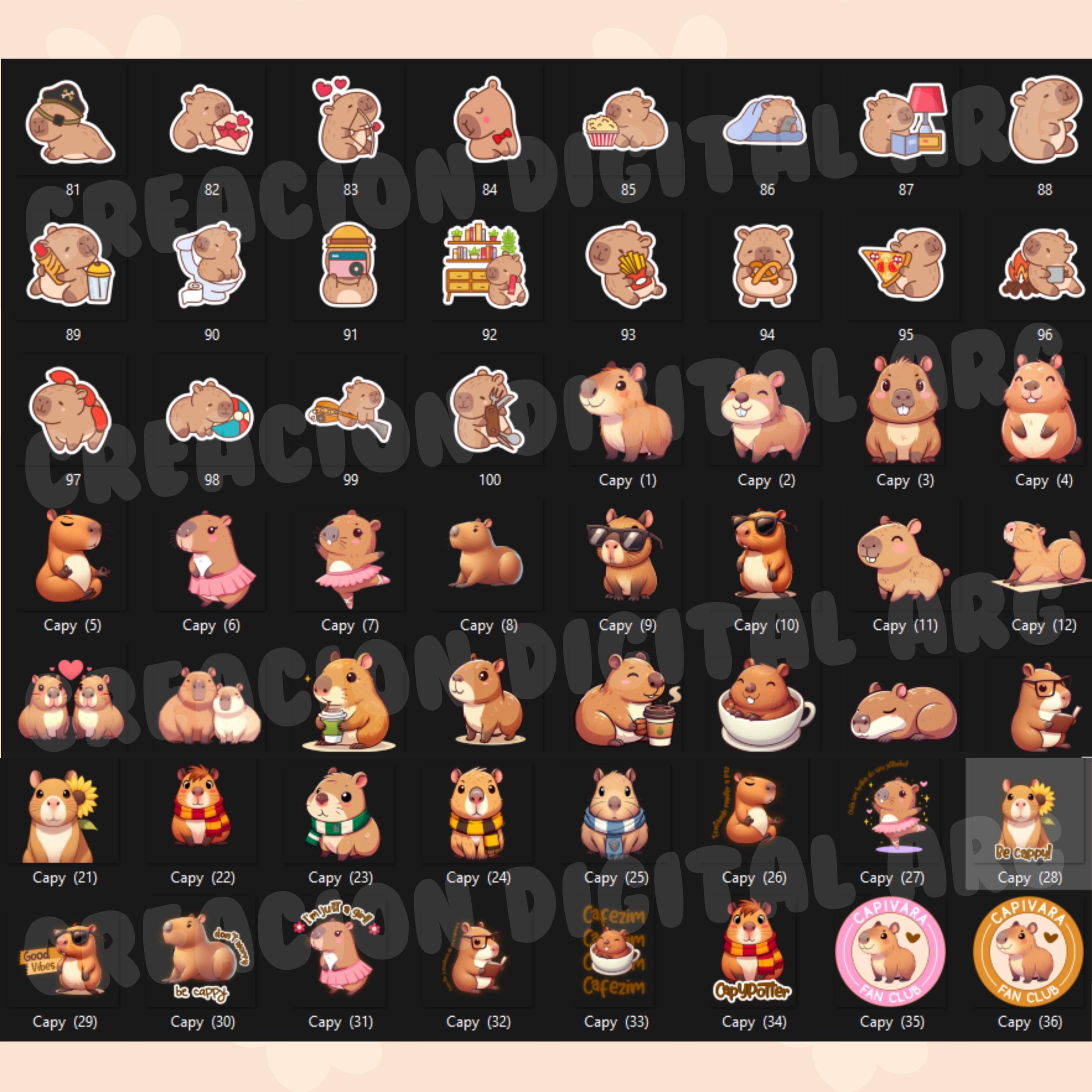 Capybara Super Bundle PNG Cliparts Papers Fonts Capybara Capybara ...
