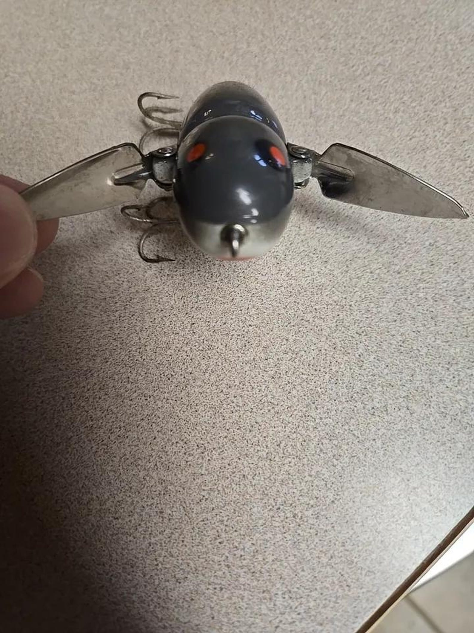 Heddon Crazy Crawler Grey/white Tennite Vintage Fishing Lure 2 1/2 ...