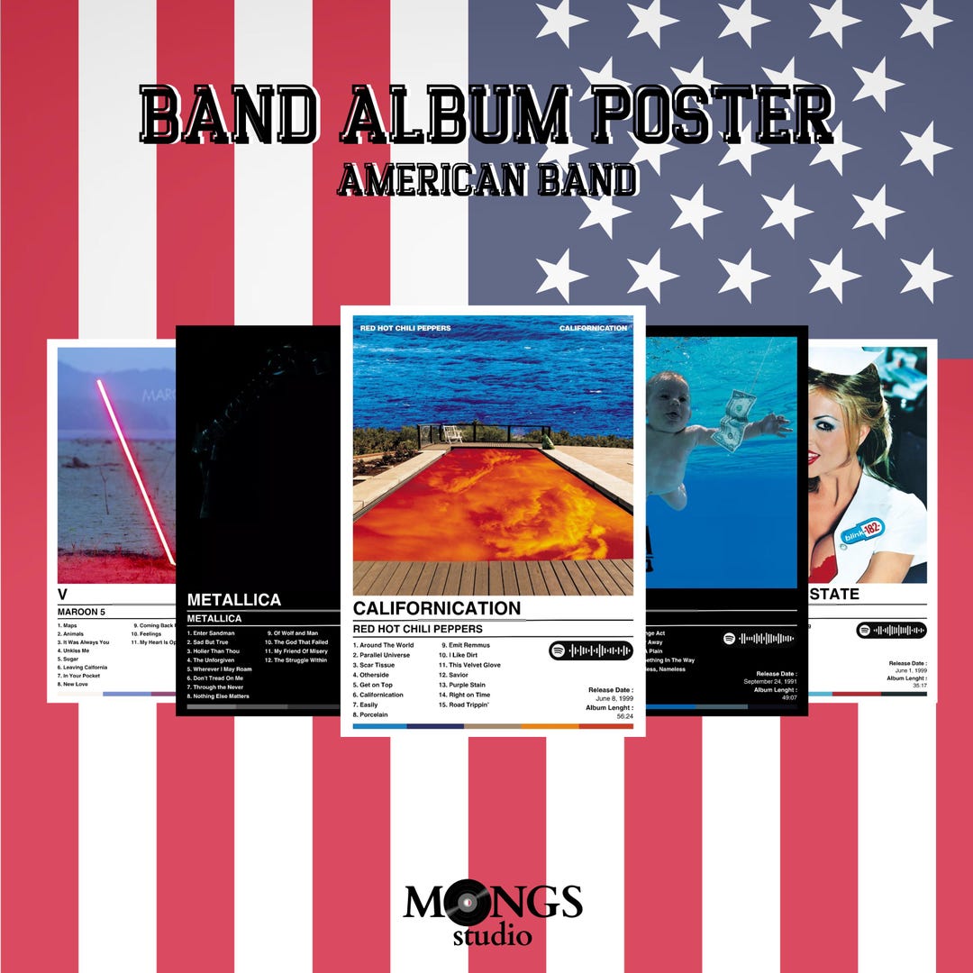 Buy 2 Get 1 Free, Band Album Poster, Us/american Band, 50 Famous Band ...