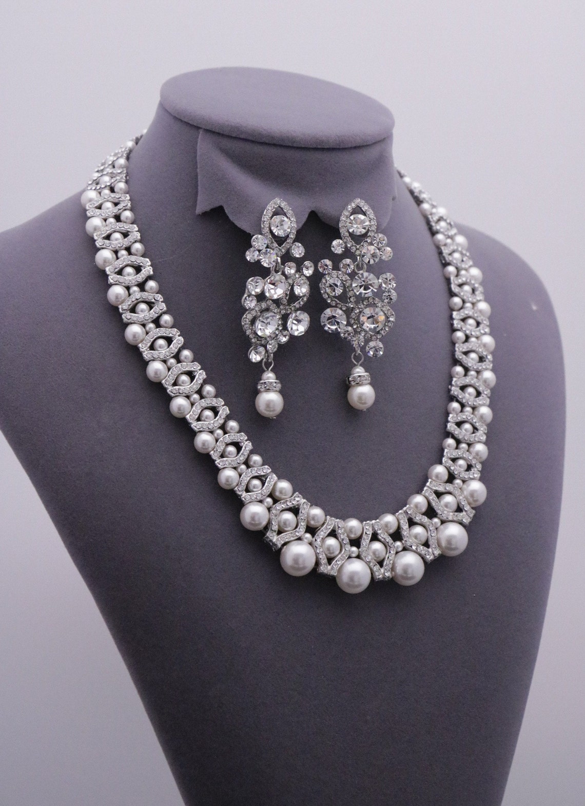 Pearl Wedding Jewelry Pearl Bridal Jewelry Pearl Jewelry Set Pearl ...