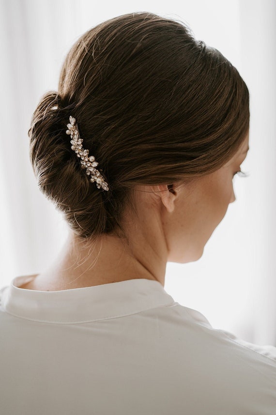 Rose Gold Bridal Comb Bridal Veil Comb Silver Bridal Hair Comb - Etsy