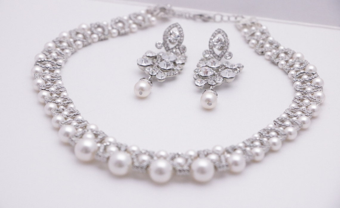 Pearl Wedding Jewelry Pearl Bridal Jewelry Pearl Jewelry Set Pearl ...
