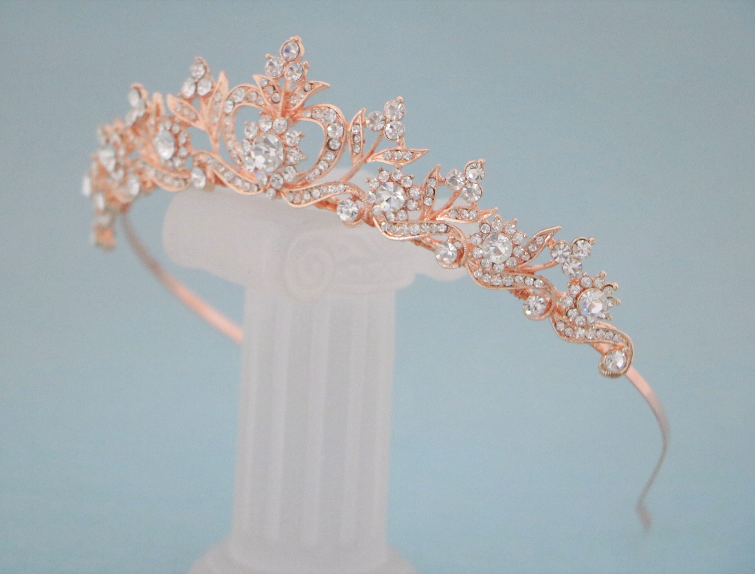 Crystal Encrusted Bridal Tiara Bridal Head Piece Crown Gold Tiaras for ...