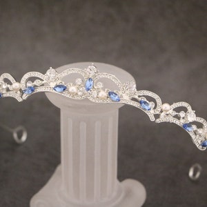 Sapphire Wedding Tiara Blue Bridal Hair Accessories Tiara Something ...