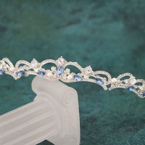 Sapphire Wedding Tiara Blue Bridal Hair Accessories Tiara Something ...