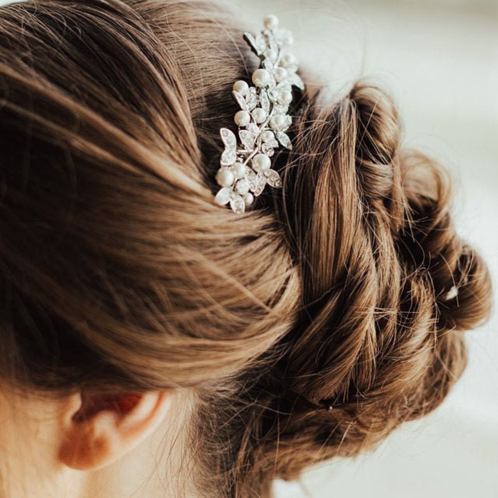 Bridal Side Headpiece Rose Gold Wedding Hair Comb Pearl Hair Piece ...