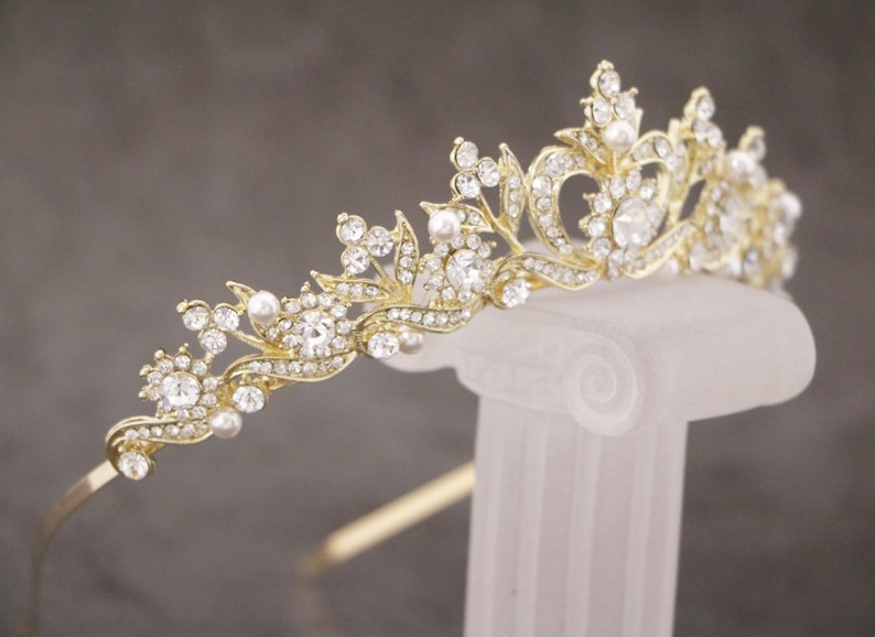 Gold Tiara Crown Wedding Tiara Gold Simple Tiara Headband - Etsy