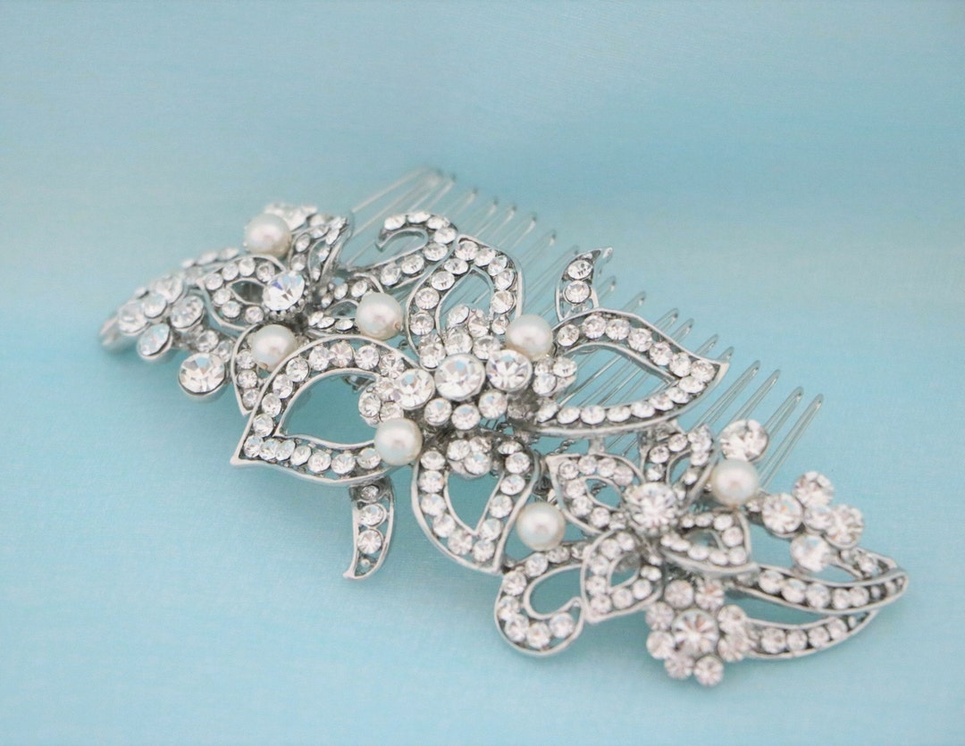 Bridal Hair Comb Side Wedding Headpiece Silver Wedding Comb in Bridal ...