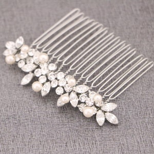 Bridal Hair Piece Pearl and Crystal Side Hair Comb Vintage Style ...