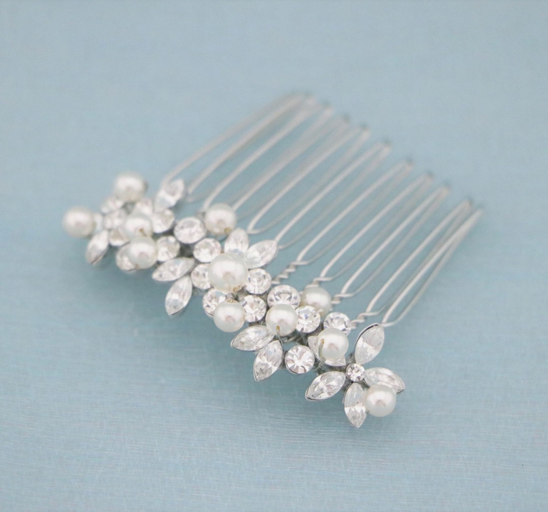 Bridal Hair Comb Updo Silver Wedding Hair Accessories for Bun Small ...