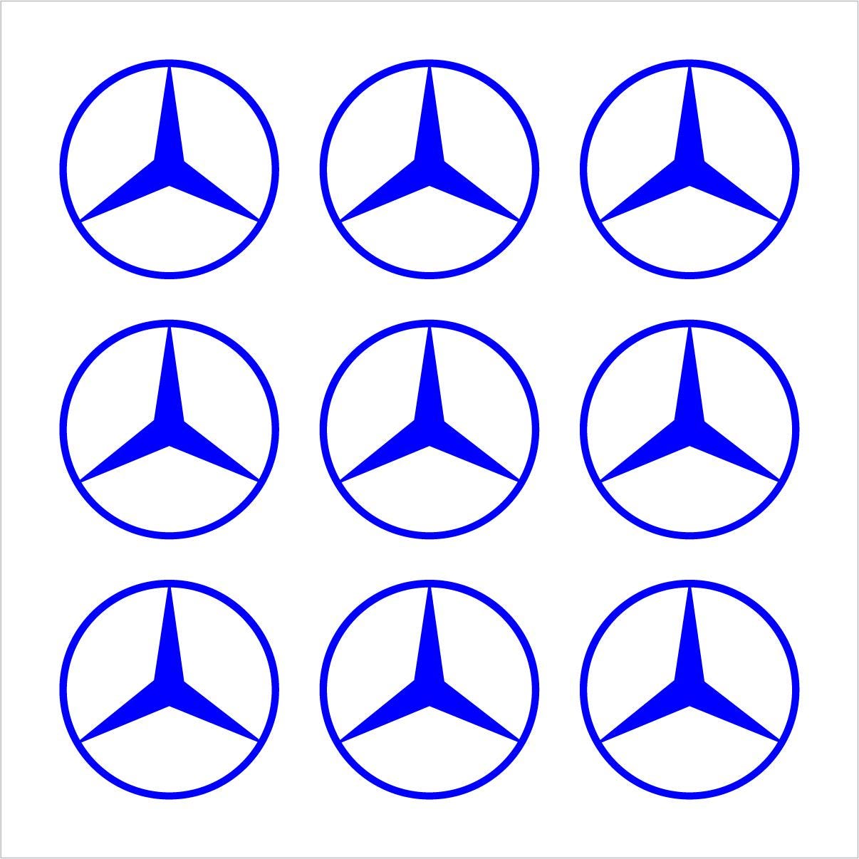 Mercedes Logo Vinyl Decals - Set of 6 Waterproof Car Stickers - Etsy