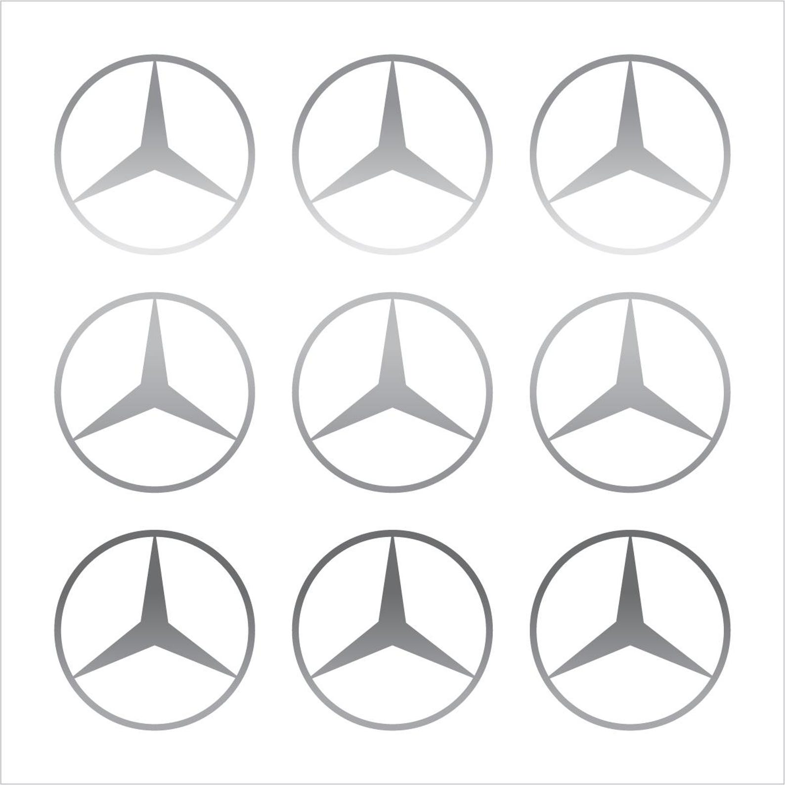 Mercedes Logo Vinyl Decals - Set of 6 Waterproof Car Stickers - Etsy