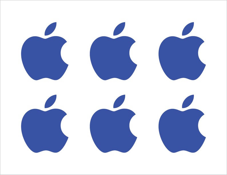 Apple Logo Vinyl Decals: Mini Stickers for Car, Phone, Laptop - Set of ...