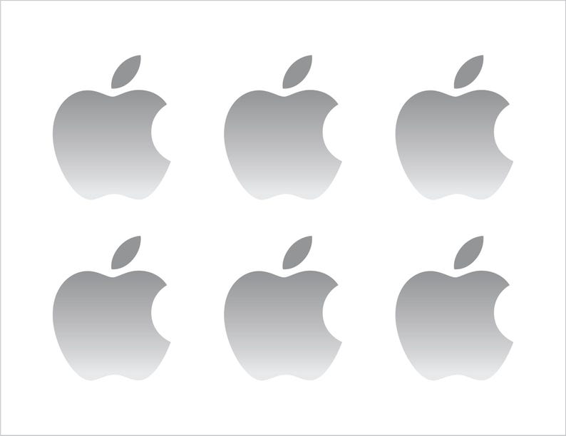 Apple Logo Vinyl Decals: Mini Stickers for Car, Phone, Laptop - Set of ...