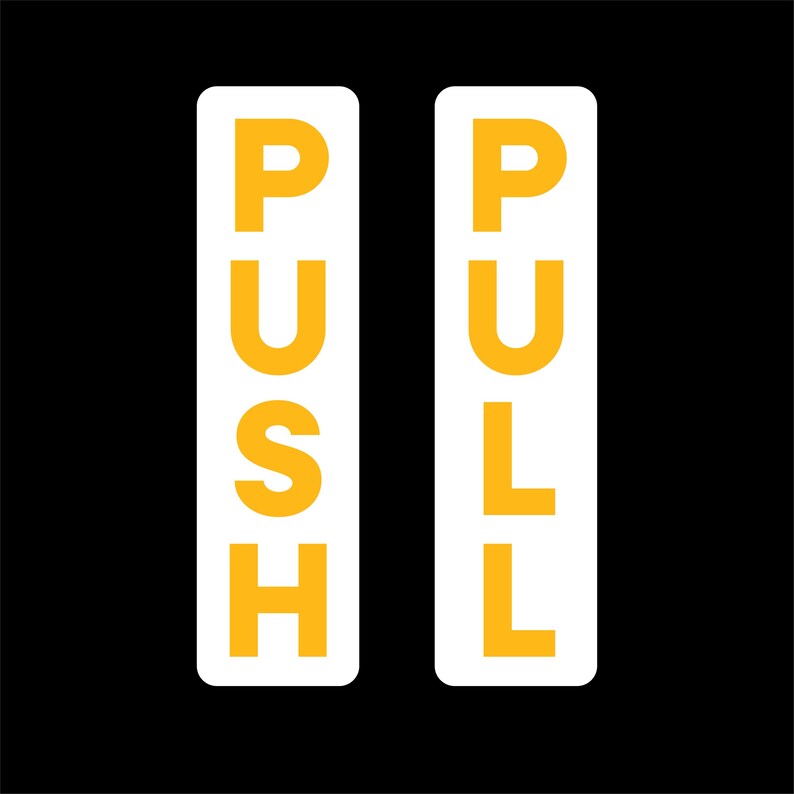 Push or Pull Door Decal – Waterproof Vinyl Lettering for Glass, Metal ...
