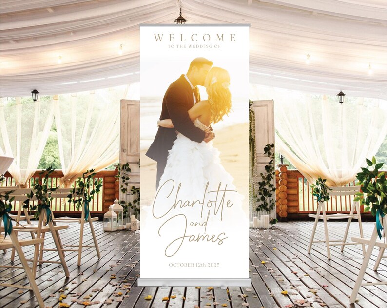 Custom Wedding Retractable Banner Stand Included Full-color Print ...