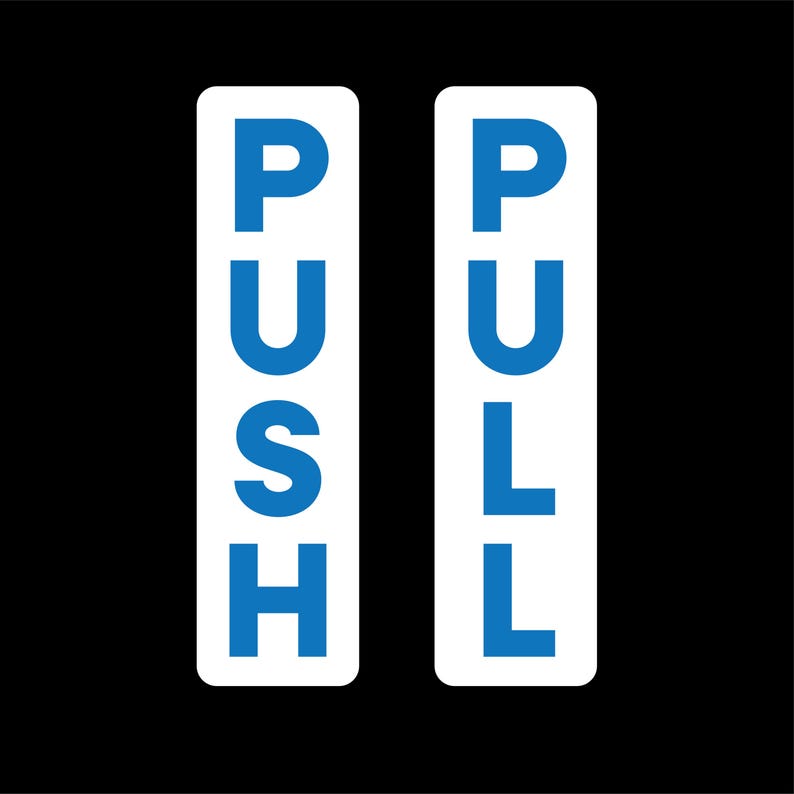 Push or Pull Door Decal – Waterproof Vinyl Lettering for Glass, Metal ...
