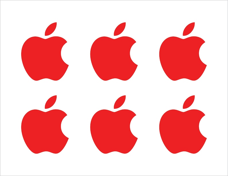 Apple Logo Vinyl Decals: Mini Stickers for Car, Phone, Laptop - Set of ...