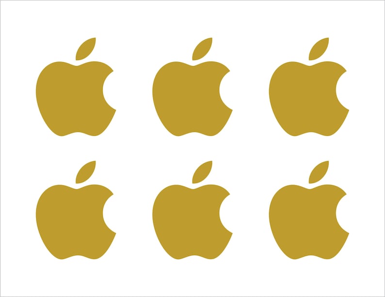 Apple Logo Vinyl Decals: Mini Stickers for Car, Phone, Laptop - Set of ...