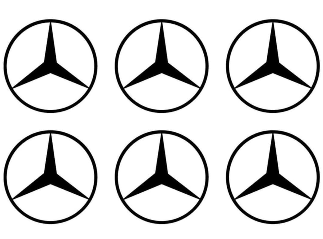 Mercedes Logo Vinyl Decals - Set of 6 Waterproof Car Stickers - Etsy