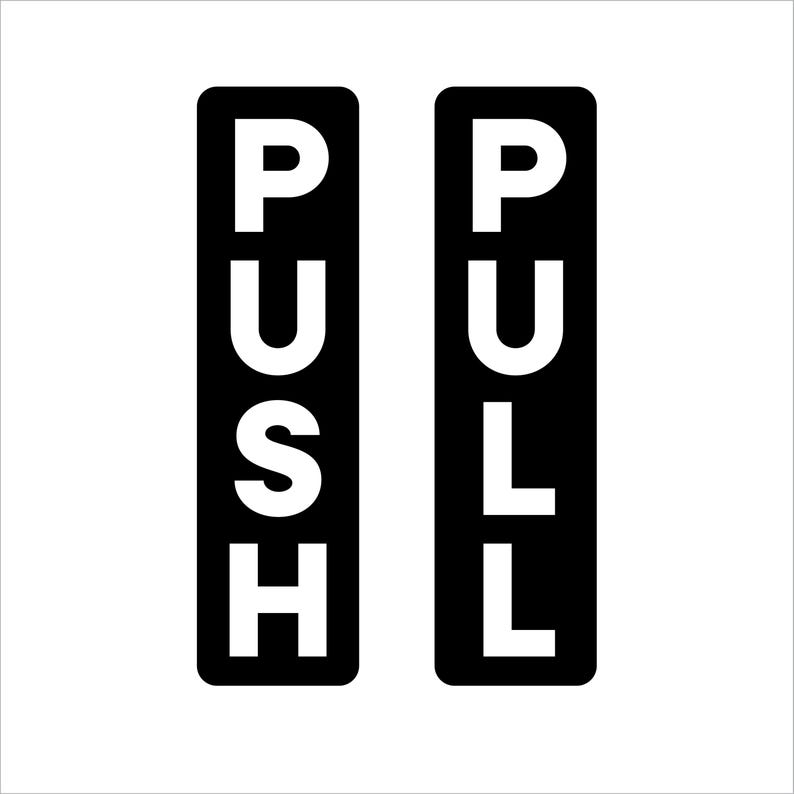 Push or Pull Door Decal – Waterproof Vinyl Lettering for Glass, Metal ...