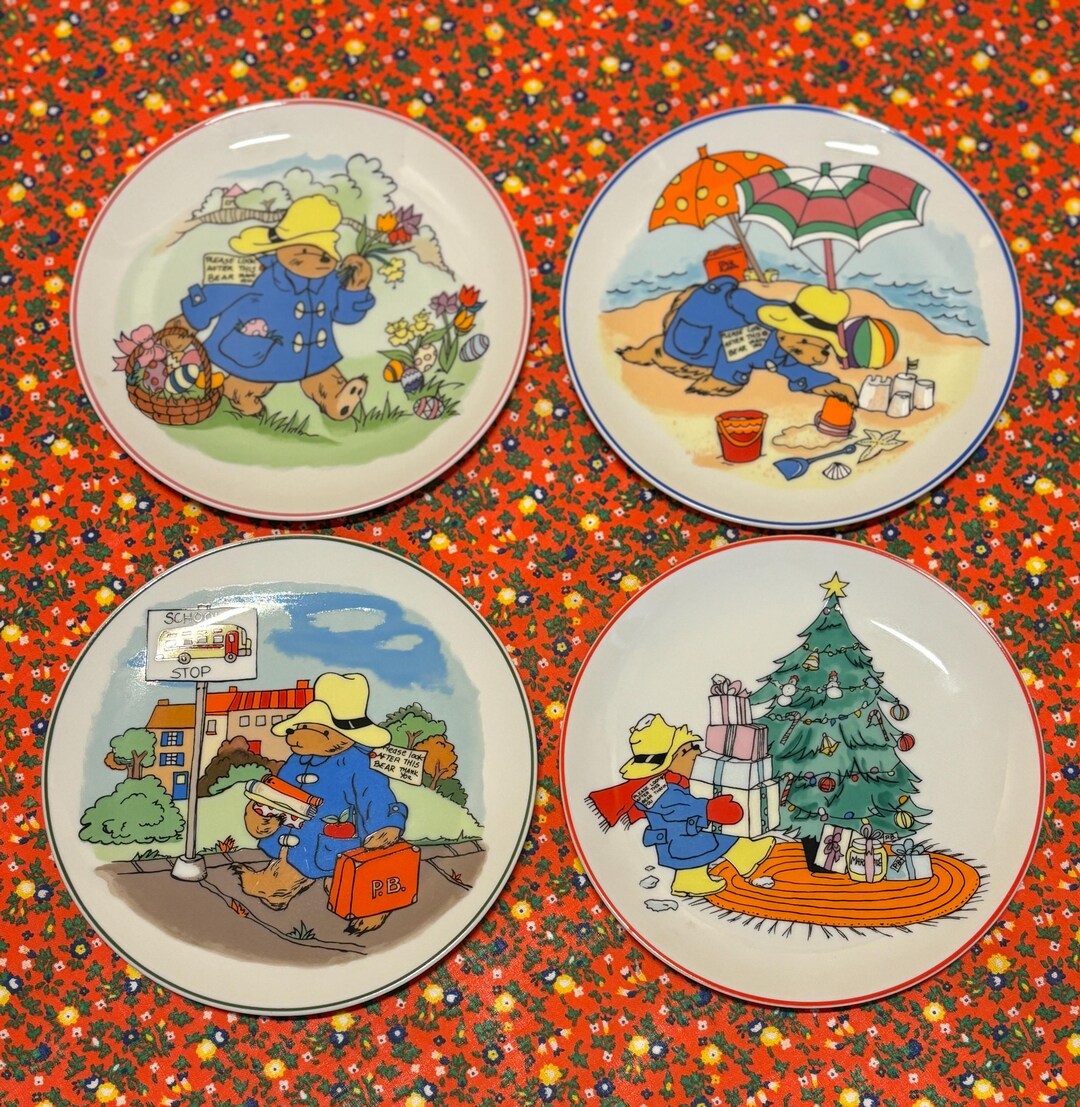 Paddington Bear Schmid Collector Plate Set of 4 - A Year of Paddington ...