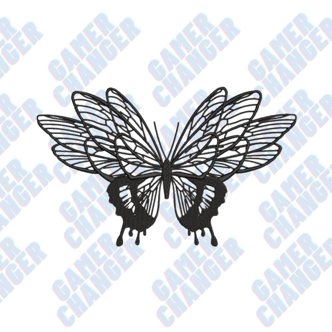 Trippy Butterfly Embroidery Design File - Etsy