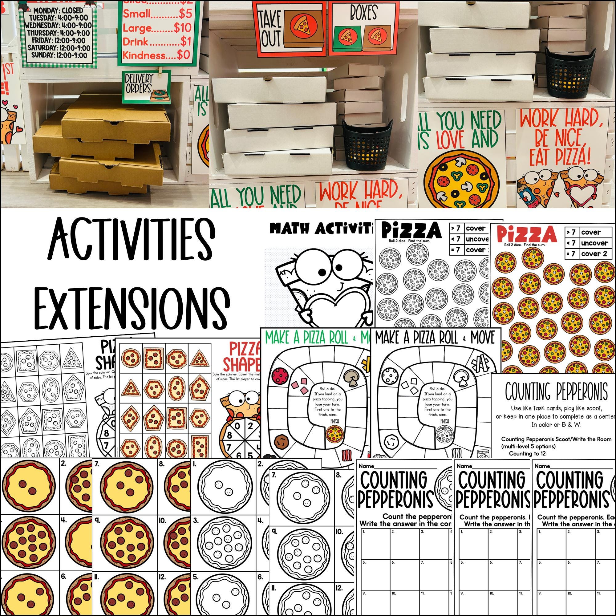 Pizza Shop Pizzeria Dramatic Play Download Center, Posters, Activities ...