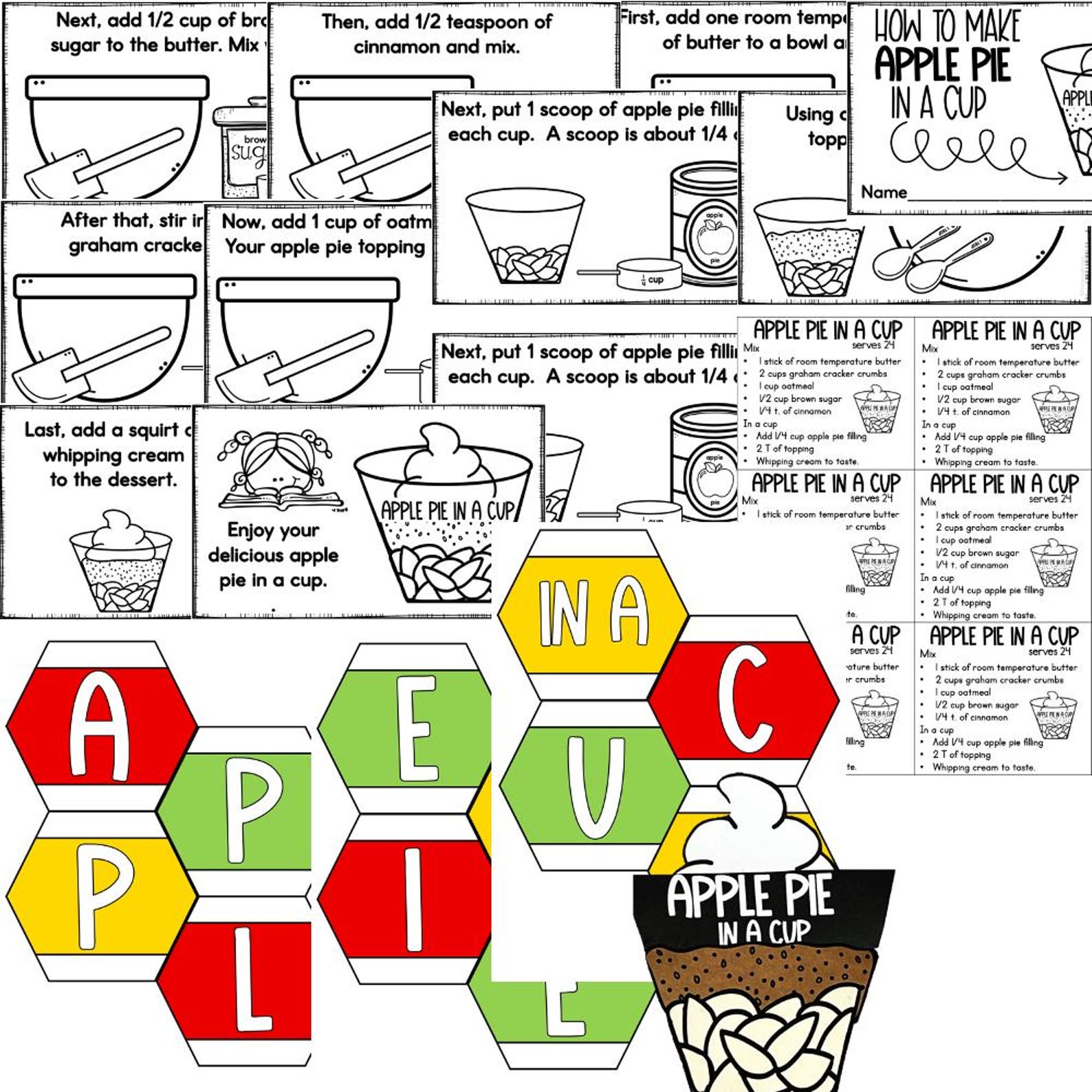 Apple Pie in a Cup Fall Foodie Friday Snack Activity Recipe, Writing ...