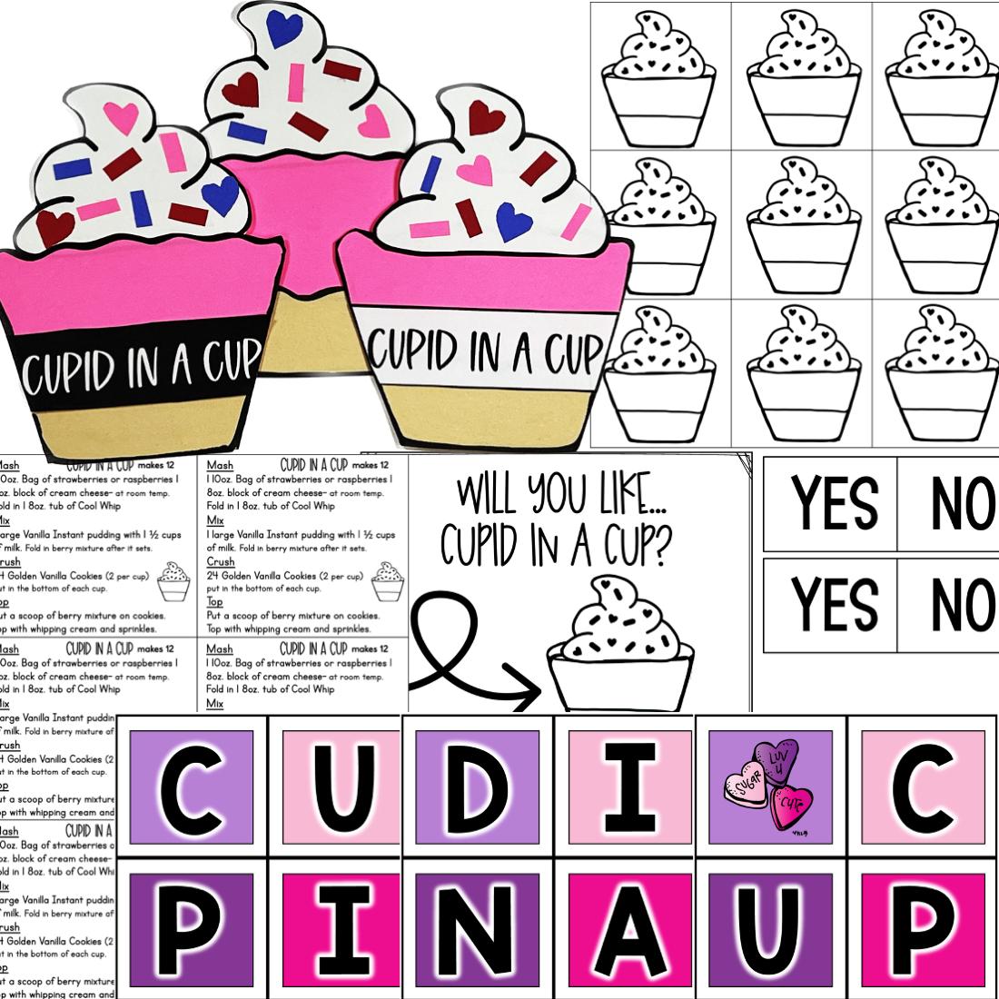 Cupid in a Cup Valentine's Day Snack Activity Recipe, Writing, Craft ...