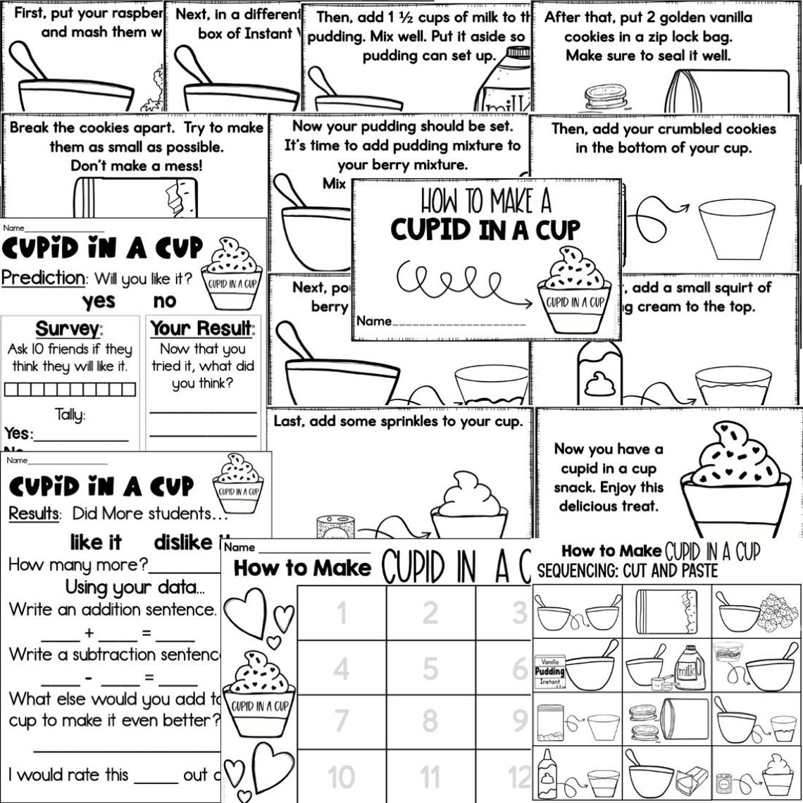 Cupid in a Cup Valentine's Day Snack Activity Recipe, Writing, Craft ...