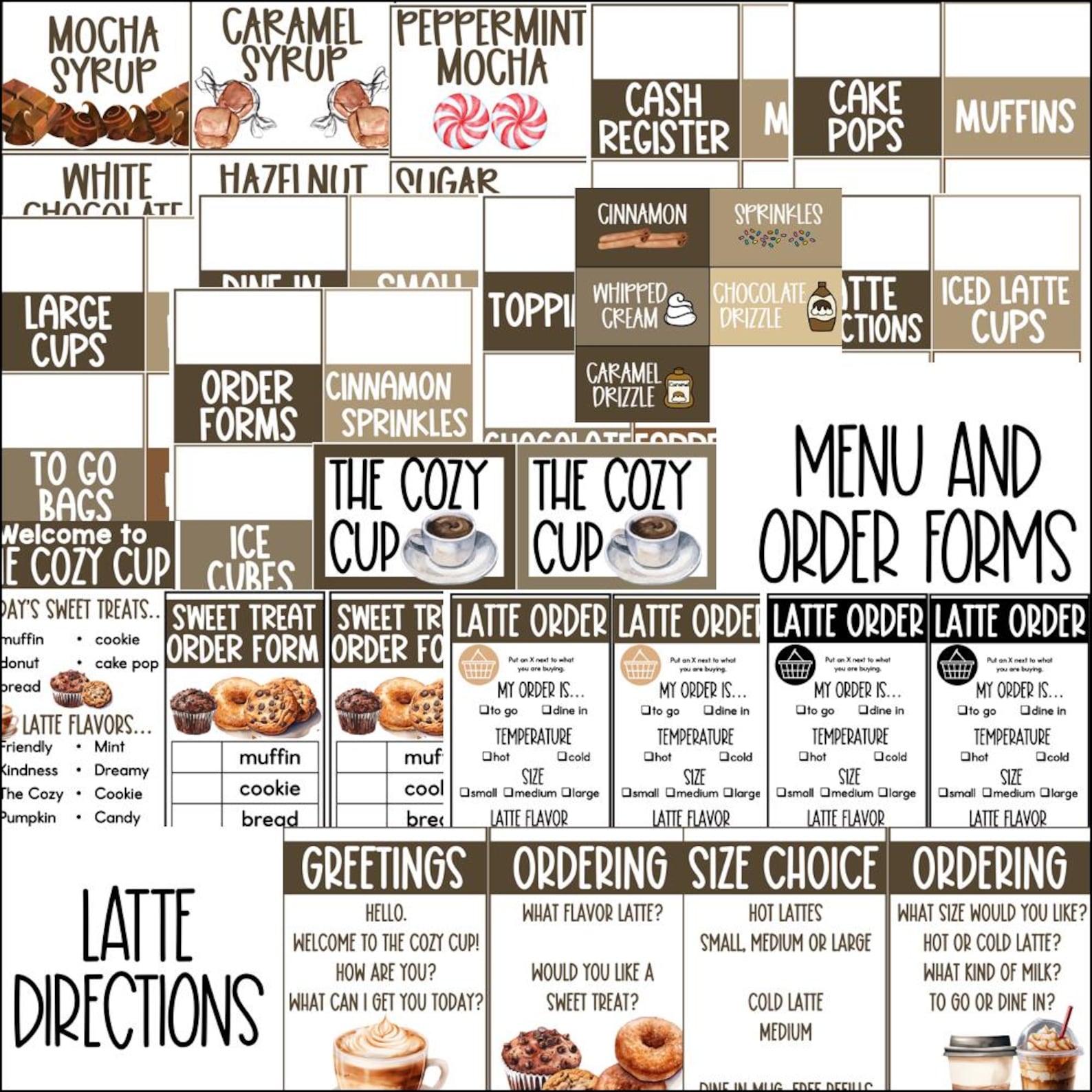 The Cozy Cup Coffee Shop Barista Dramatic Play Printable Download ...