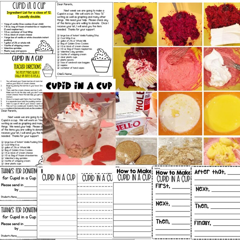 Cupid in a Cup Valentine's Day Snack Activity Recipe, Writing, Craft ...