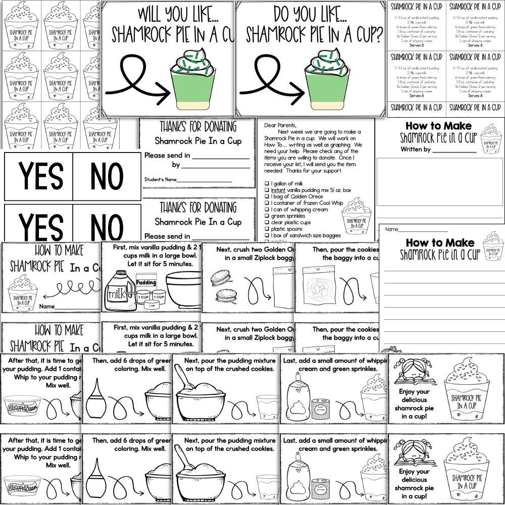 St. Patrick's Day Shamrock Pie Snack Activity Recipe, Writing, Craft ...