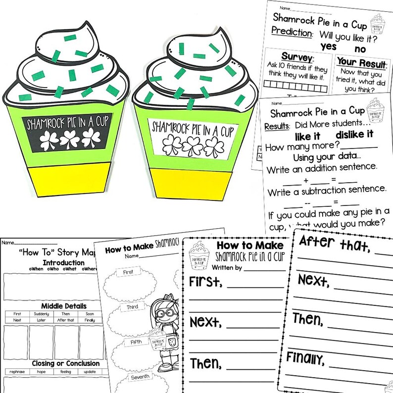 St. Patrick's Day Shamrock Pie Snack Activity Recipe, Writing, Craft ...
