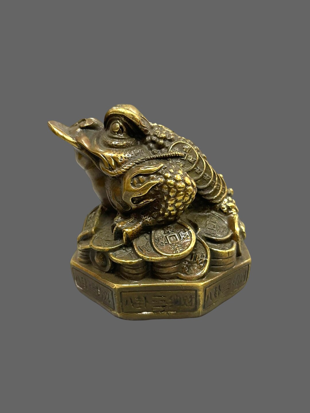 Vintage Copper Antique Bagua Gold Cicada,attracting Wealth and Fortune ...