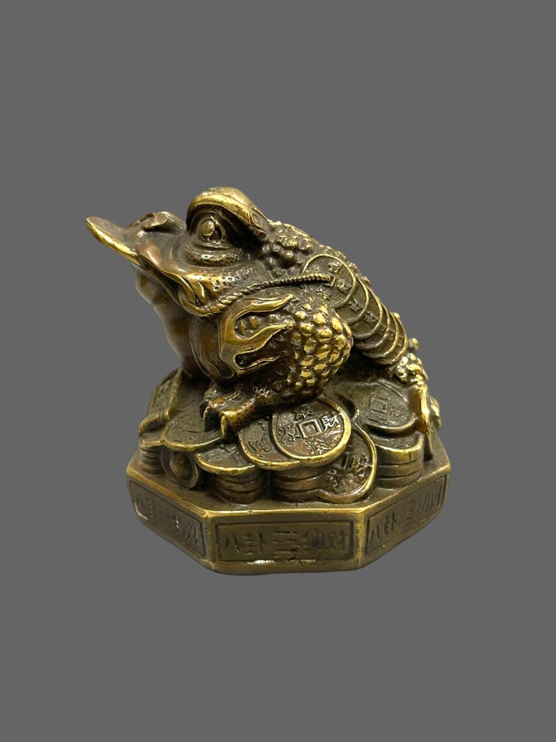 Vintage Copper Bagua Golden Toad Statue: Wealth and Fortune Symbol - Etsy
