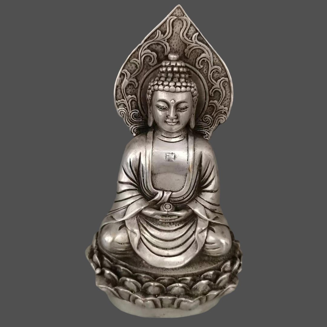 Antique Bronze Backlit Buddha Statue: Fortune Ornament, Handmade - Etsy