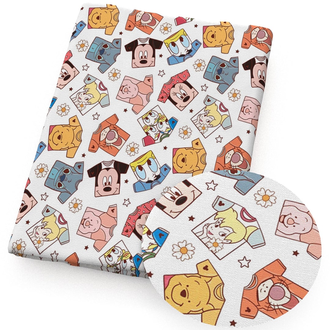 Colorful Cartoon Character Fabric – Playful and Cute Print for DIY ...