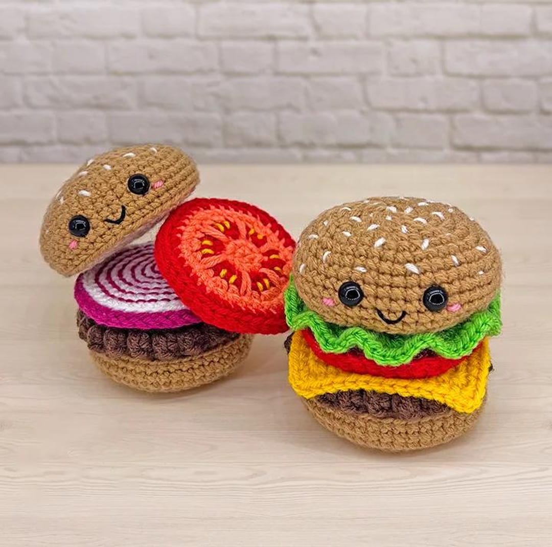 Hamburger Crochet Pattern, Burger Crochet Pattern, Hamburger Amigurumi ...