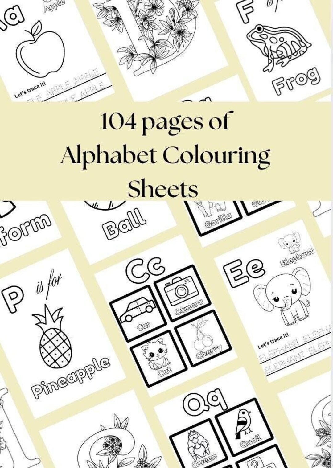 A-Z Alphabet Colouring Pages - Etsy