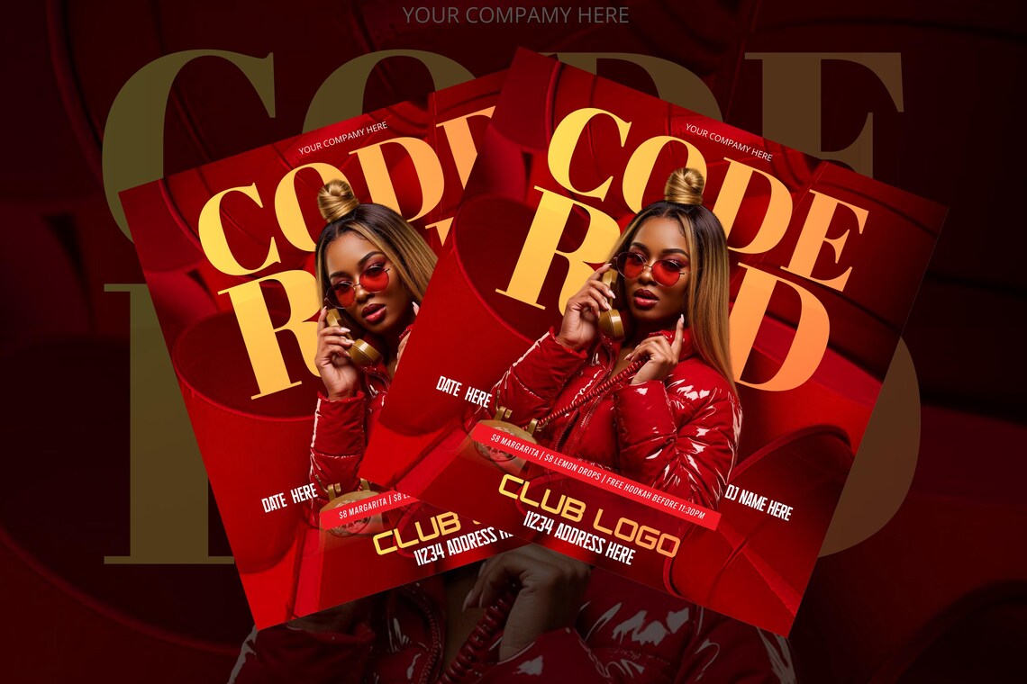 Code Red Night Club Template - Etsy