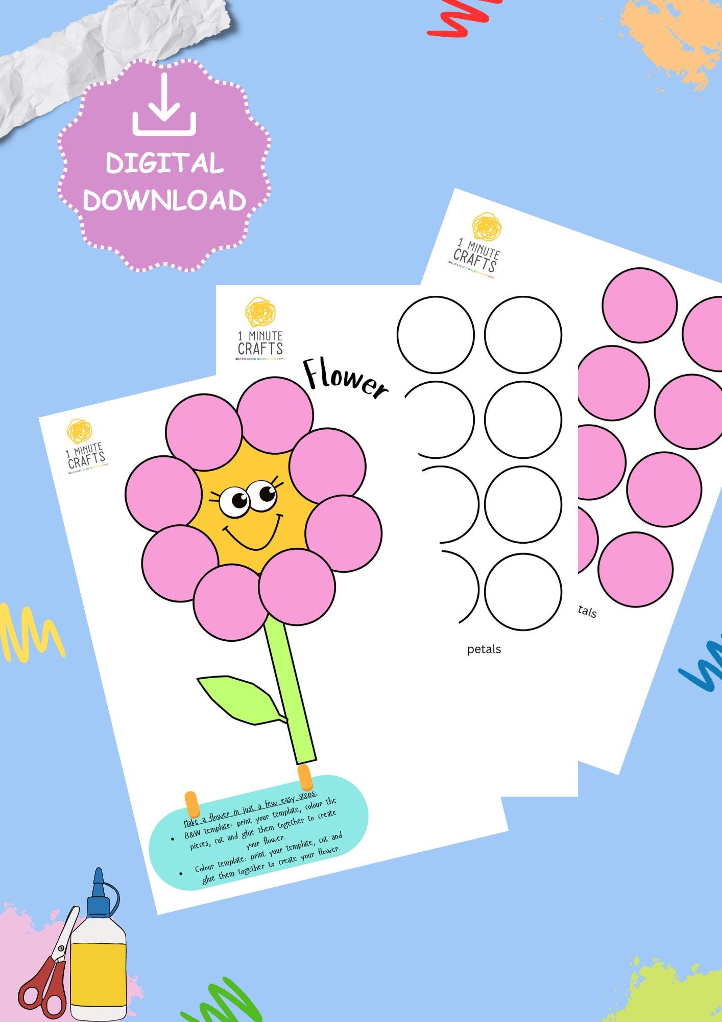Flower Printable Craft Template | Make a Flower Cut & Paste Activity ...