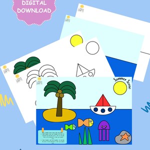Summer Scene Craft Template: Printable Landscape Art Activity (digital ...
