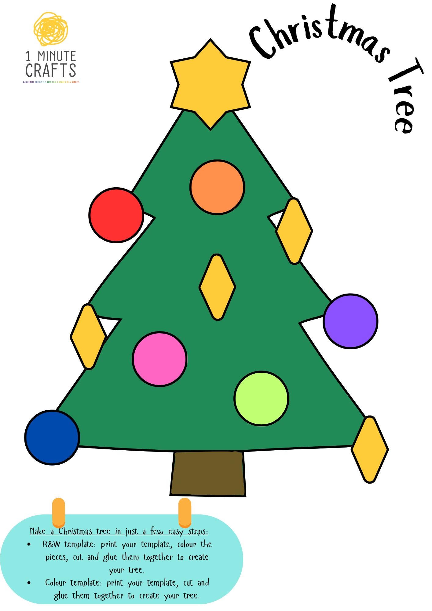 Christmas Tree Craft Template: Cut & Paste Activity (digital Download ...