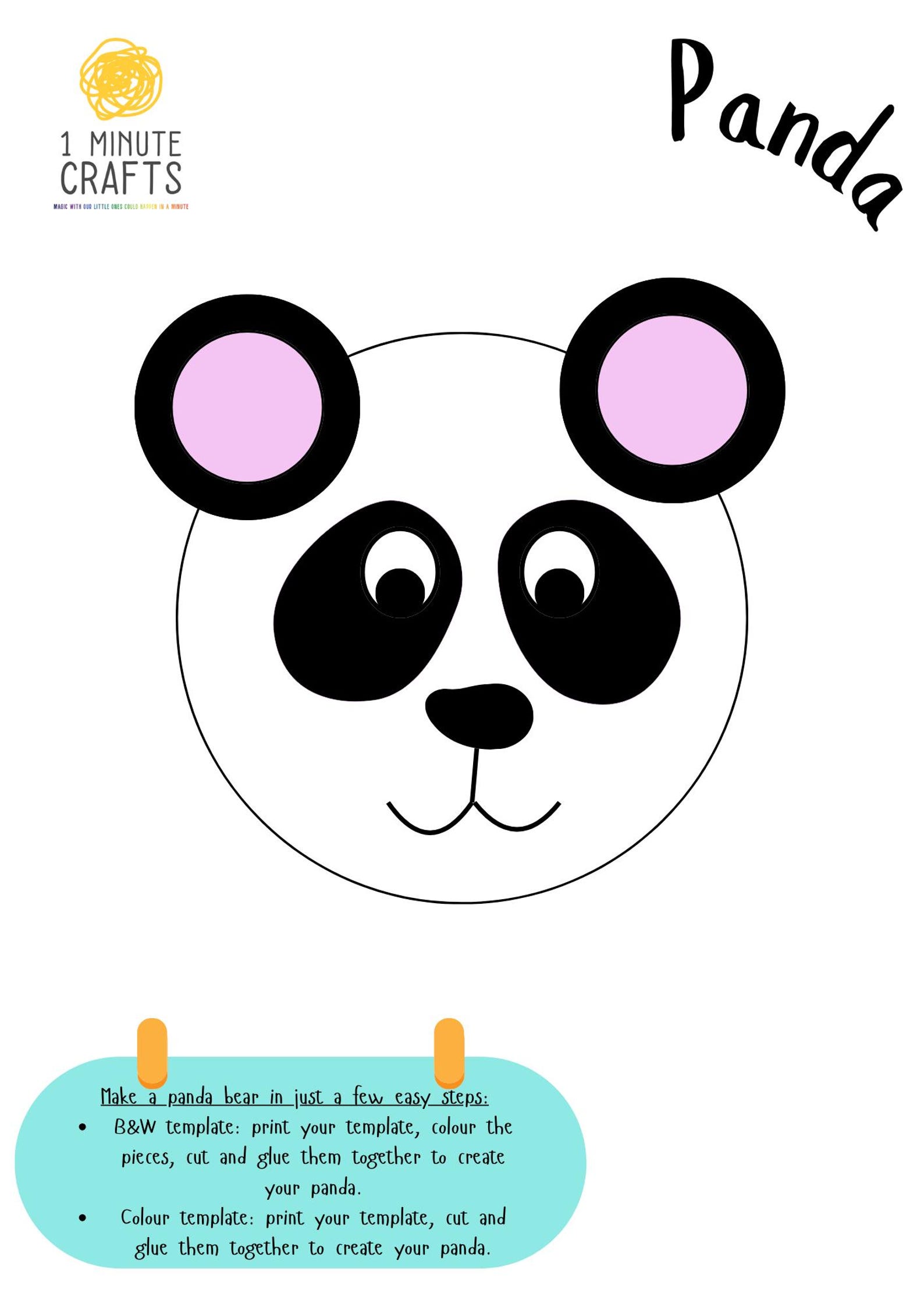 Panda Craft Template: Cut and Paste Activity (digital Download) - Etsy
