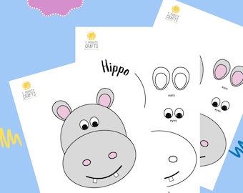 Hippo Printable Craft Template | Make a Hippo Cut and Paste Activity ...