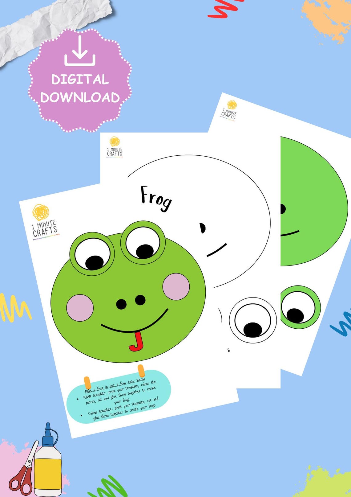 Frog Printable Craft Template | Make a Frog Cut and Paste Activity ...